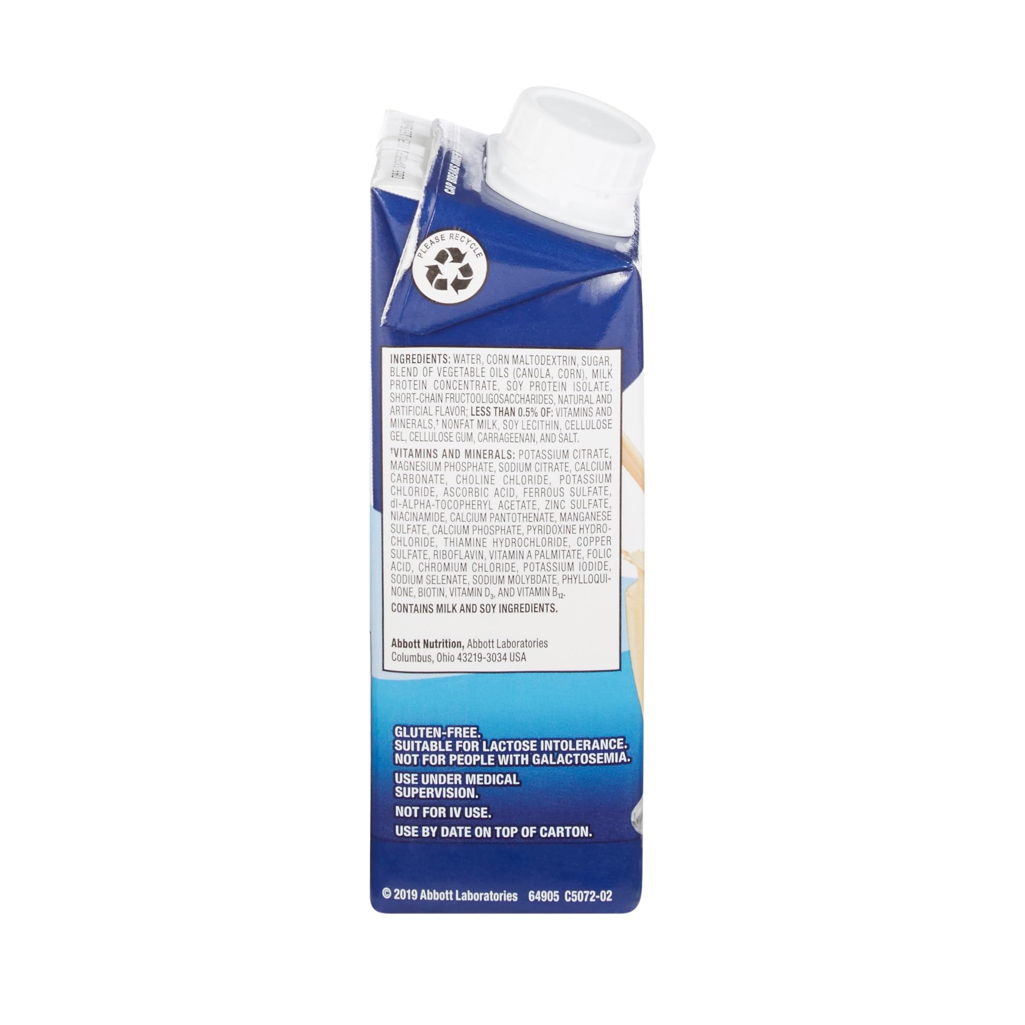 Ensure Plus Vanilla, 8 Ounce Recloseable Carton, Abbott 64905 - 10.6 Ounce (Pack of 10)