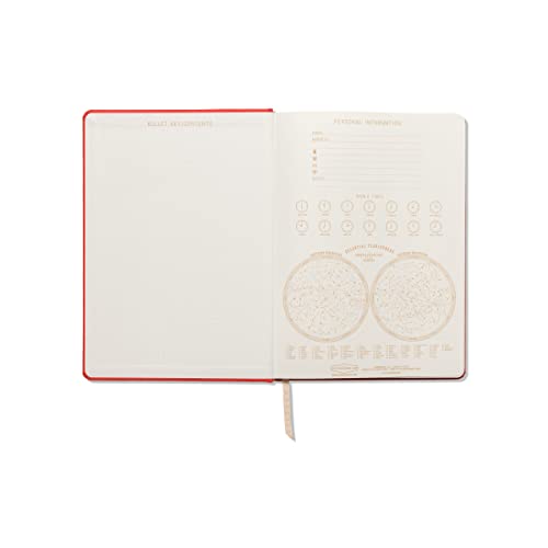 DesignWorks Ink Good Things Are Coming Orange 7.5" x 10.25" Jumbo Journal Notebook with Vegan Suede, Gold Arches Accents, Lined Pages, Ribbon Marker for Work, Writing, Journaling