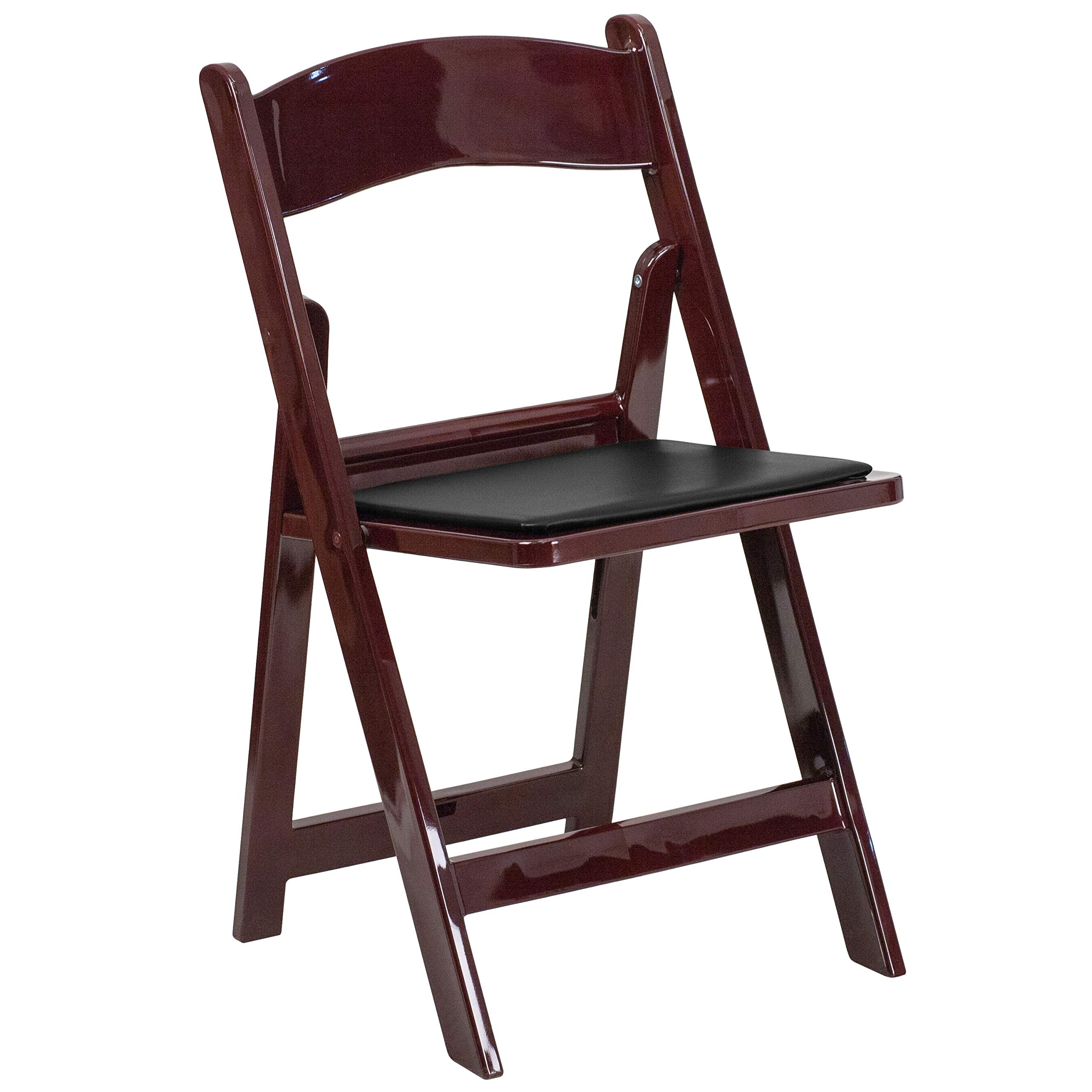 EMMA + OLIVER Folding Chair - Black Resin – 4 Pack 800LB Weight Capacity Comfortable Event Chair - Light Weight Folding Chair