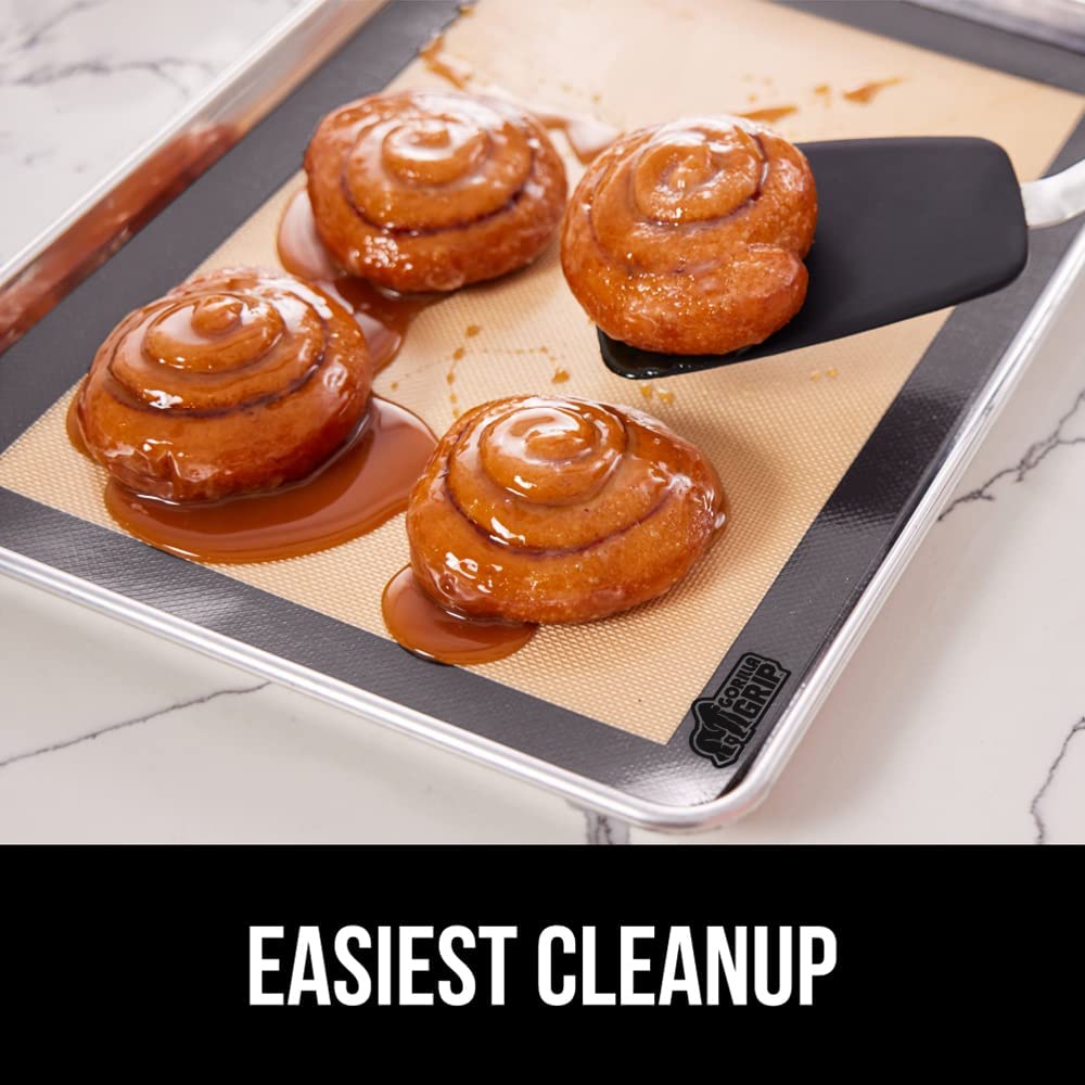 Gorilla Grip Cutting Board Set of 3 and Silicone Baking Mats, 2 Pack, Both in Gray Color, Cutting Boards are Reversible, Baking Mats are Quarter Sheet Size, 2 Item Bundle