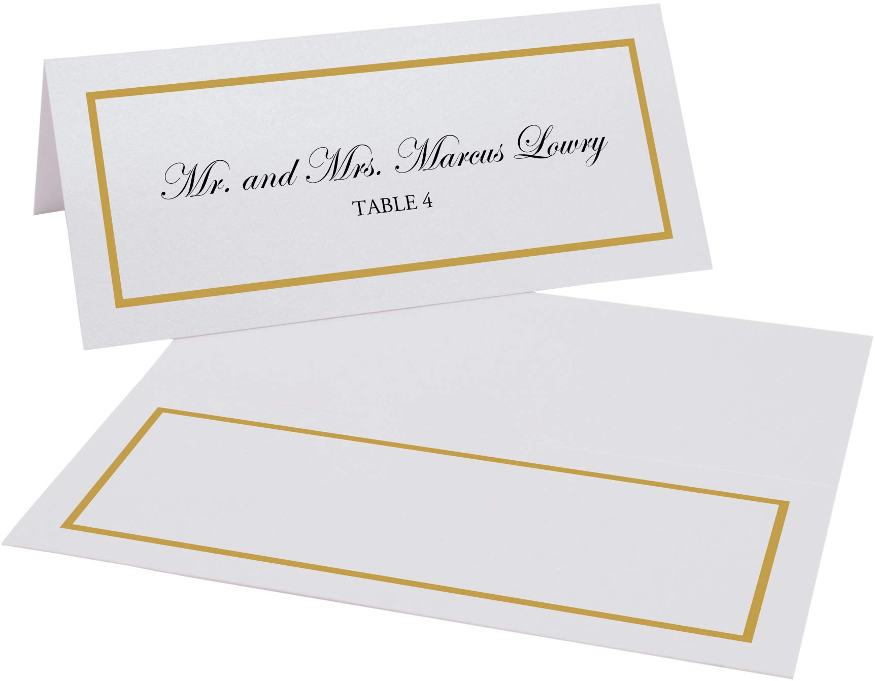 Single Line Border Printable Place Cards, Gold (Choose Color), Set of 60 (10 Sheets), Laser & Inkjet Printers - Wedding, Party, Dinner, and Special Events - Made in the USA