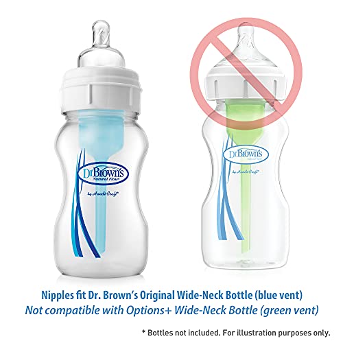 Dr. Brown's Original Wide-Neck Nipple, Level 1 (0m+), 6-Pack
