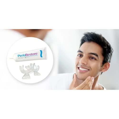 Perio RestoreĀ® Gel 3 Ounce Tube; 1.7% Hydrogen Peroxide Oral Cleansing Treatment; Oral Cleansing Gel. Includes Two (2) Trays for Ease of Application. Mint Flavor, at-Home Treatment