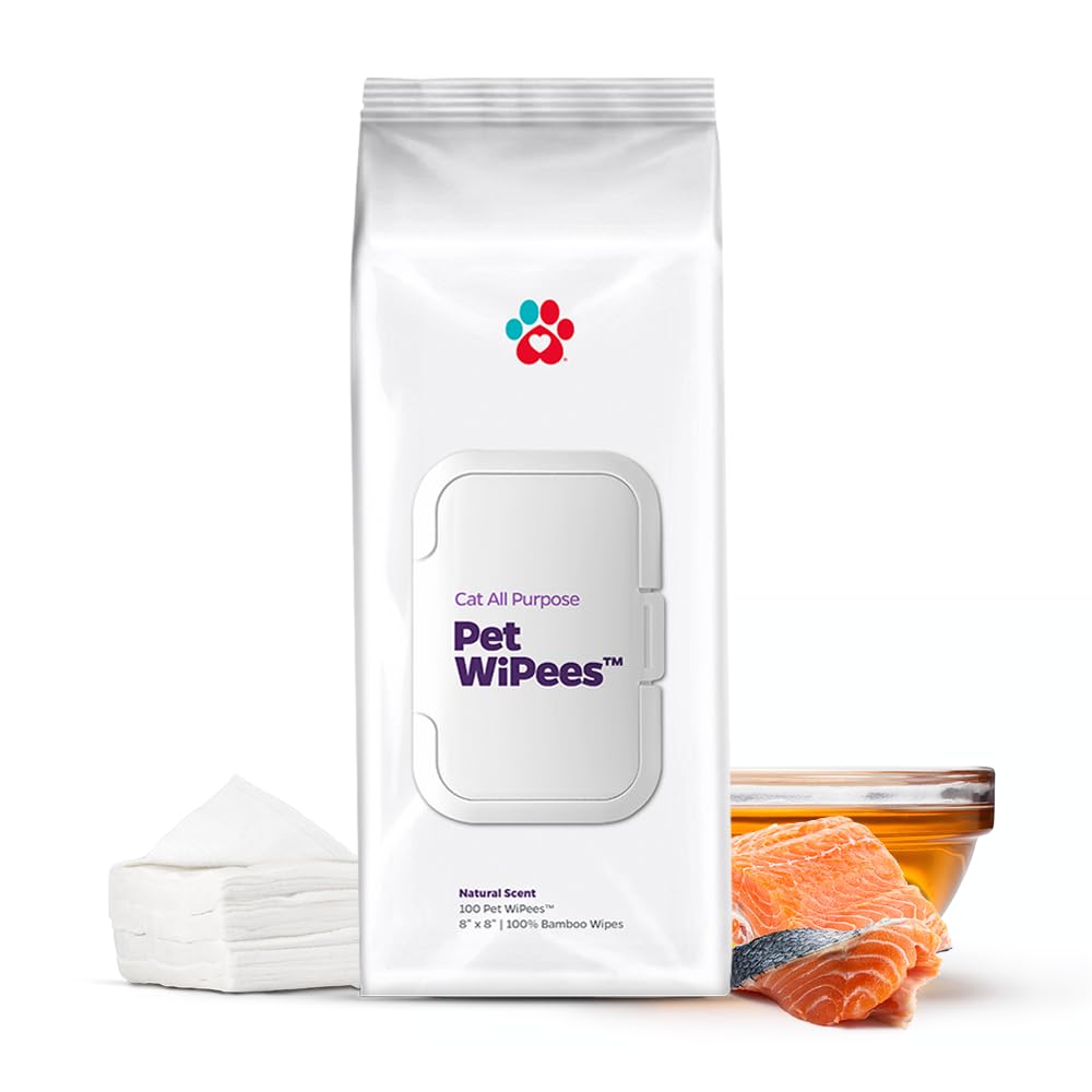 Pet ParentsŽ Pet WiPees⢠Cat All Purpose Cat Wipes, Pet Wipes, All Purpose Wipes for Cats & Cat Bath Wipes, Cat Cleaning Wipes (100 Count (Pack of 1), Natural)