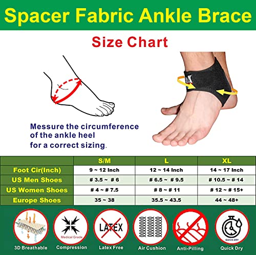 IRUFA, AN-OS-11,3D Breathable Elastic Knit Patented Fabric Adjustable Athletics Achillies Tendon Ankle Wrap, Plantar Fasciitis, Pain Relief for Sprains, Strains, Arthritis and Torn Tendons (L)