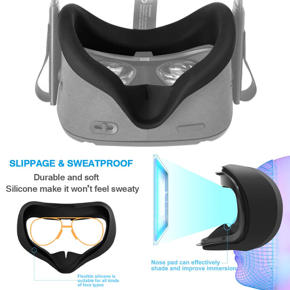 VR Face Pad Face Mask + Earphones + Carrying Case 3 in 1 Accessories Set Compatible with Oculus Quest