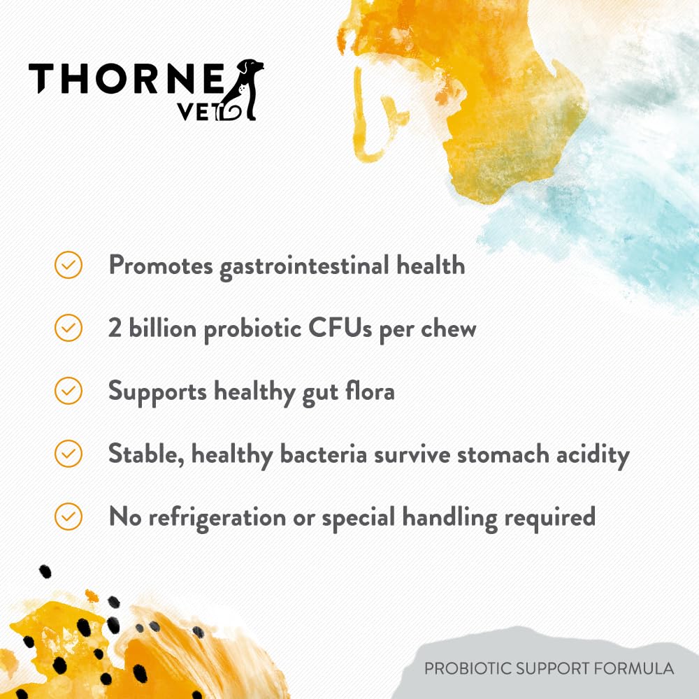 ThorneVET Probiotic Support Formula β Gastrointestinal Support for Dogs, Cats & Horses 60 Soft Chews