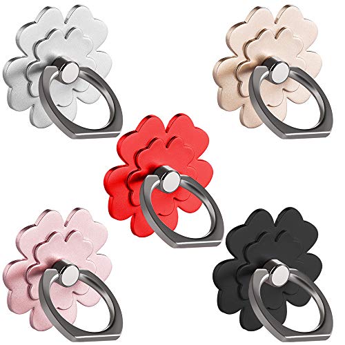 SENHAI Cell Phone Ring Stand Holder, 5 Pack 360° Rotation Metal Universal Finger Ring Grip Stand Holder Compatible with iPhone Xs Max XR X 8 7 6 6s Plus Ipad Samsung Tablet Smartphones - 5 Colors