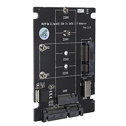 GOWENIC SSD Adapter Card,2‑in‑1 SSD Adapter Card MSATA M.2 to SATA Interface Hard Drive Expansion Board with Switch,Double‑Layer Thick Circuit PCB Panel,Strong and Stable,for Computer