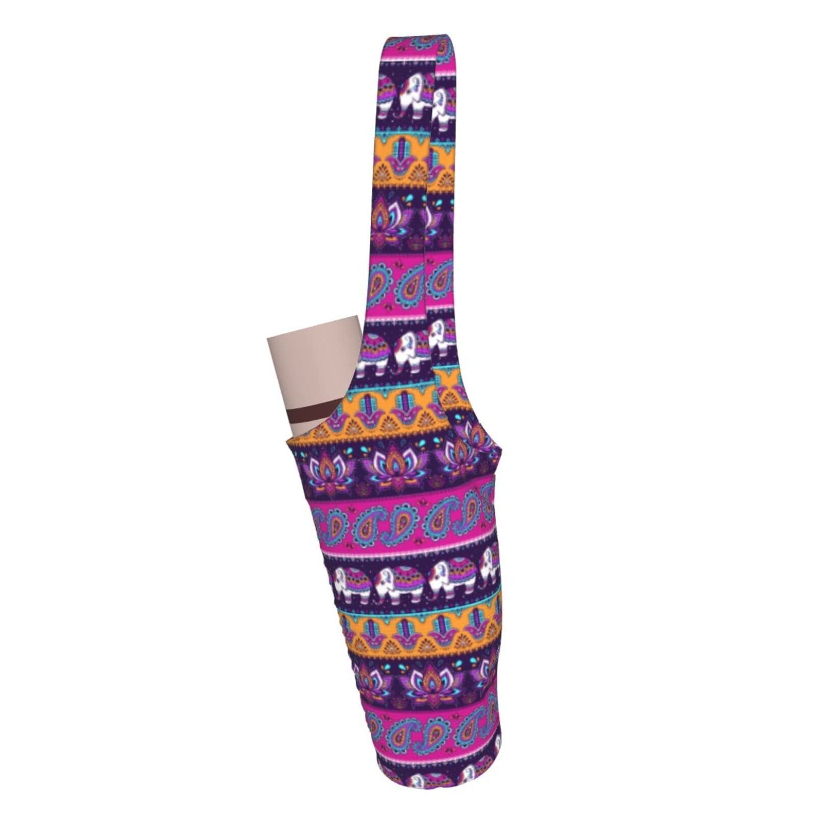 goxhquz Yoga Mat Bag,Elephant Pattern Exercise Yoga Mat Carrier Bag With Large Size Pockets And Inside Small Pocket Fit Most Size Mats For Women Men