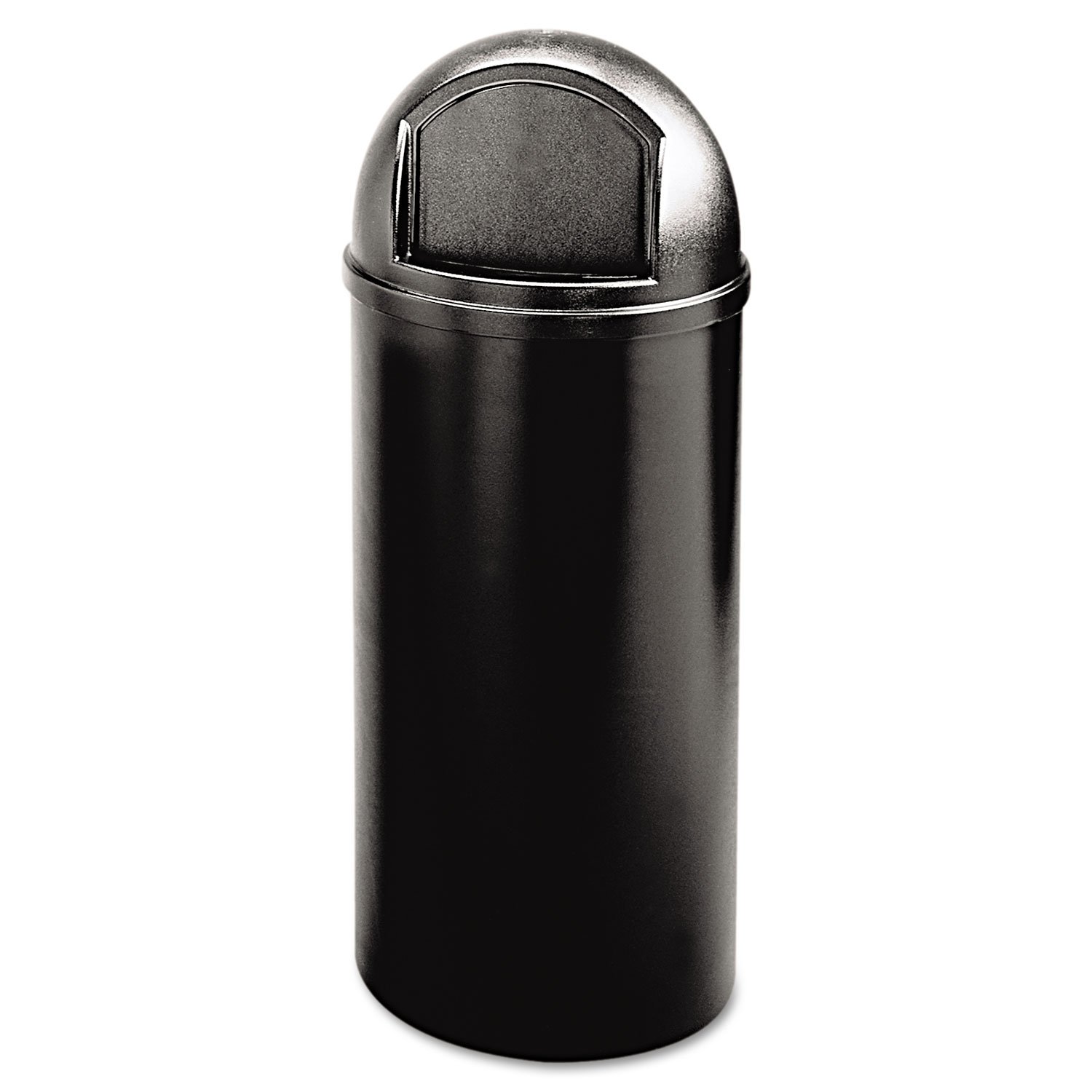 Rubbermaid Commercial Products Marshal Classic Container, Round Trash Can, 15 Gallons, Black, Outdoor for Parks/College Campuses/Outdoor Shopping Malls
