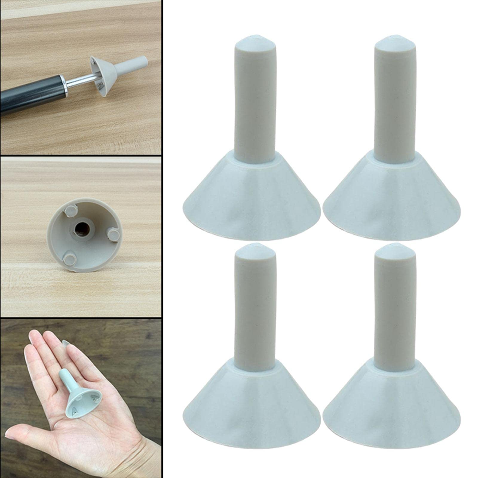 Esquirla 4Pcs Tent Pole Insulation Proof Caps, Tent Pillar End Insulating Anti Hat for Backpacker Camping, Grey