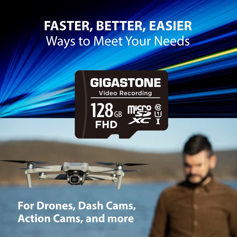 Gigastone 128GB 10-Pack Micro SD Card, 4K Video Pro, GoPro, Surveillance, Security Camera, Action Camera, Drone, 85MB/s MicroSDXC Memory Card UHS-I Class 10, with Adapter