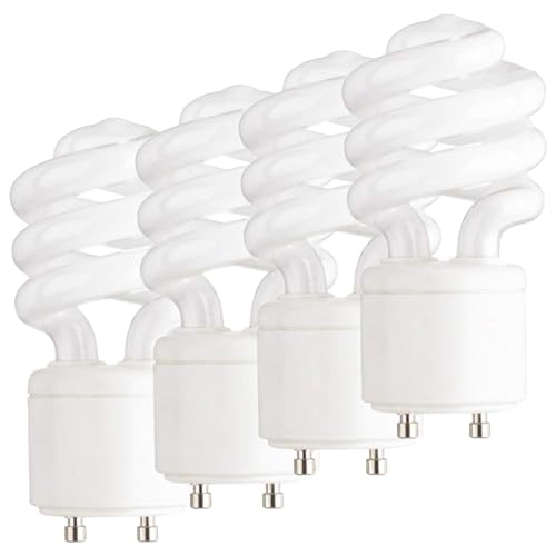 DYSMIO 13 Watt Mini Spiral - GU24 Base - Mini-Twist CFL Light Bulb 60 Watt Equivalent 2700K Pack of 4