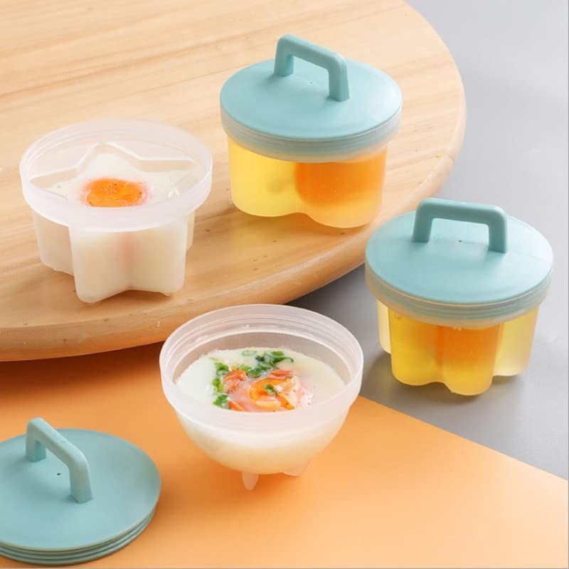 MASINIES 4 Pcs Egg Cooker, Egg Poacher Cups Non-stick Egg Boiler, Hard Boiled Egg Maker Breakfast Egg Cook Cups, Fast Poaching Egg for Breakfas (#2)