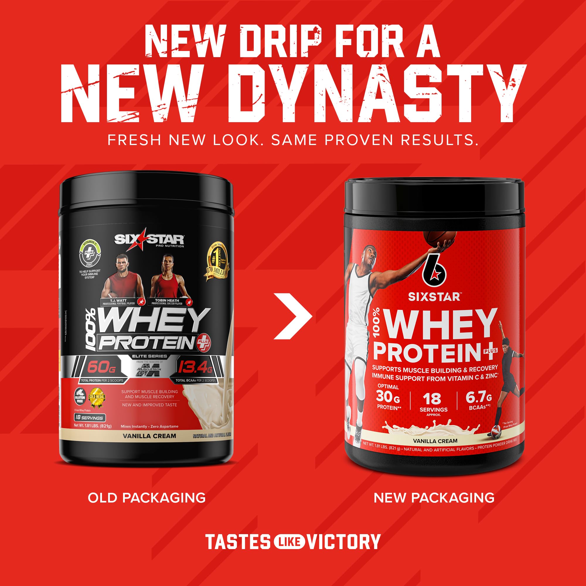 Six Star Whey Protein Powder Whey Protein Plus Whey Protein Isolate & Peptides Lean Protein Powder for Muscle Gain Muscle Builder for Men & Women Vanilla Cream, 1.8 lbs (Package Varies)