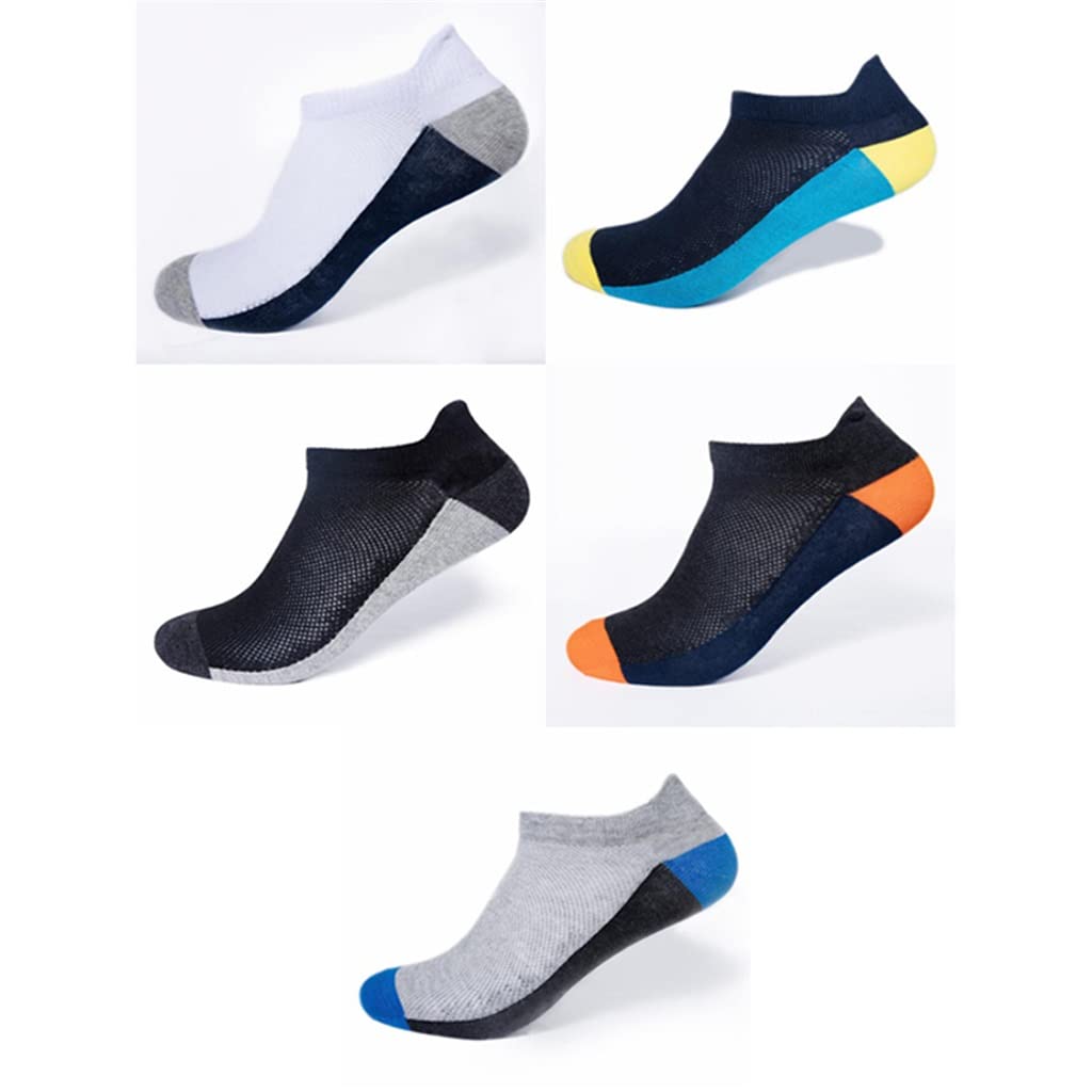 GPPZM 5 Pairs Large Size Men's Sports Socks Spring Summer Mesh Breathable Socks Anti-friction Casual Socks