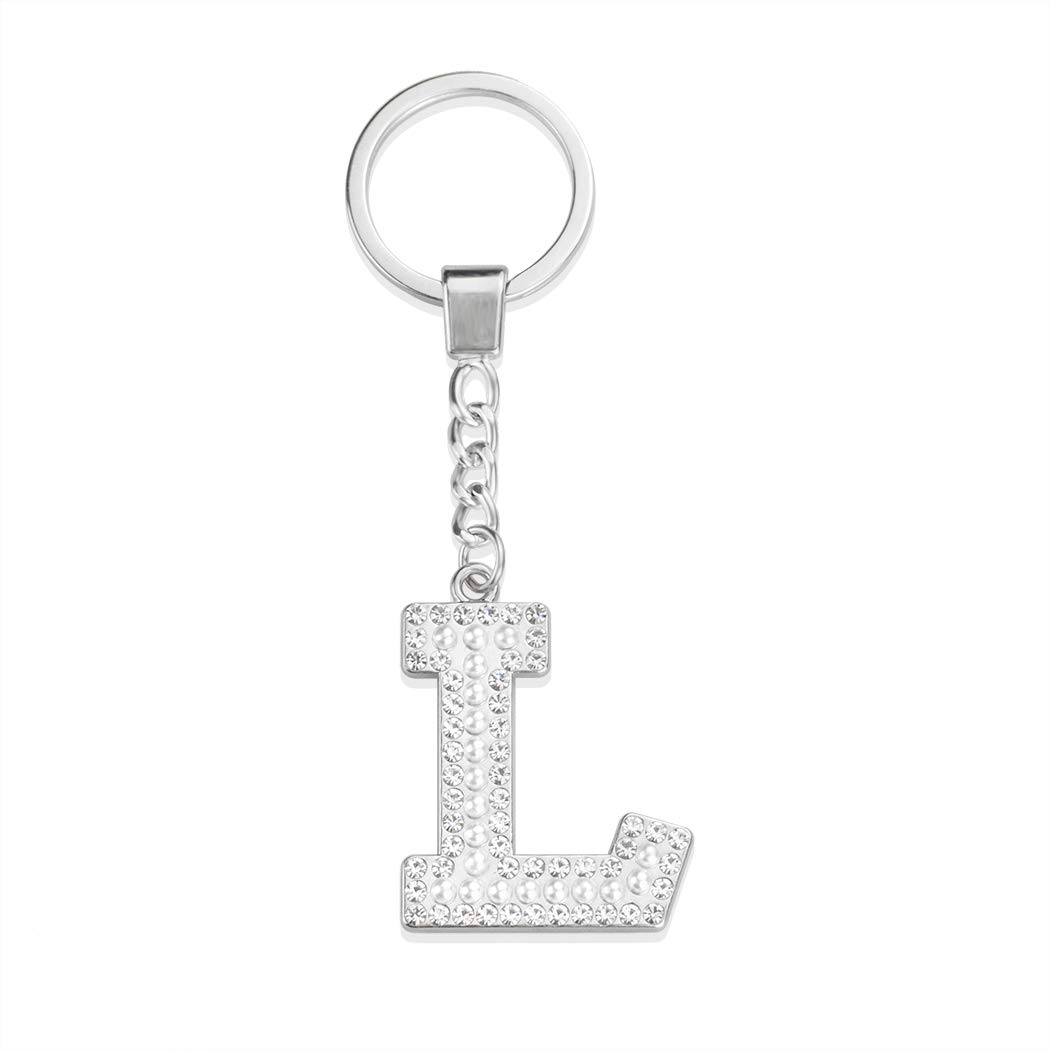 ESSPOC Initial Letter Keychain/Crystals Keyrings A-Z Letter Keychain For Car/Alphabet KeyRings For Women