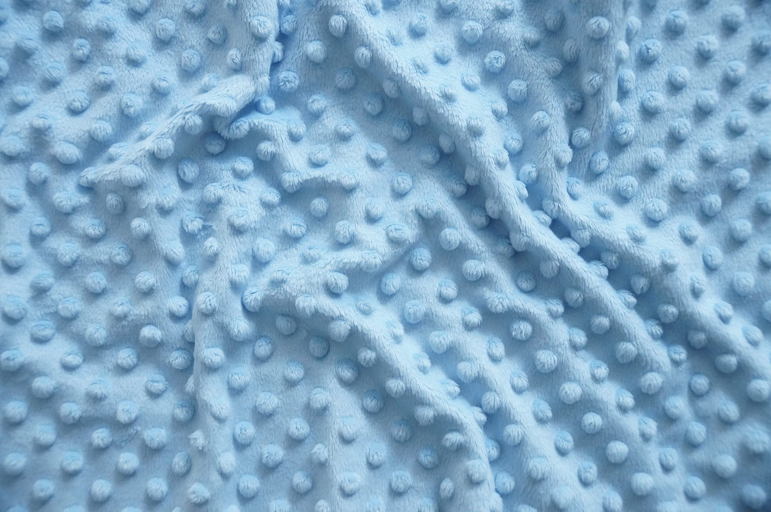 Sky Blue Minky Bubble Dimple Dot Plush Fur Fabric Polyester 58-60"