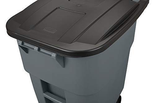 Rubbermaid Commercial Products BRUTE Rollout Trash/Garbage Can/Bin with Wheels, 50 GAL, Blue, for Restaurants/Hospitals/Offices/Back of House/Warehouses