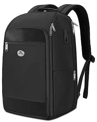 MATEIN Backpack for Travel, Waterproof Expandable Carry on Backpack for Men with USB Charging Port & Wet Bag, Extra Large TSA 17 Inch Laptop Backpack Business Work Computer Bag Flight Approved, Black