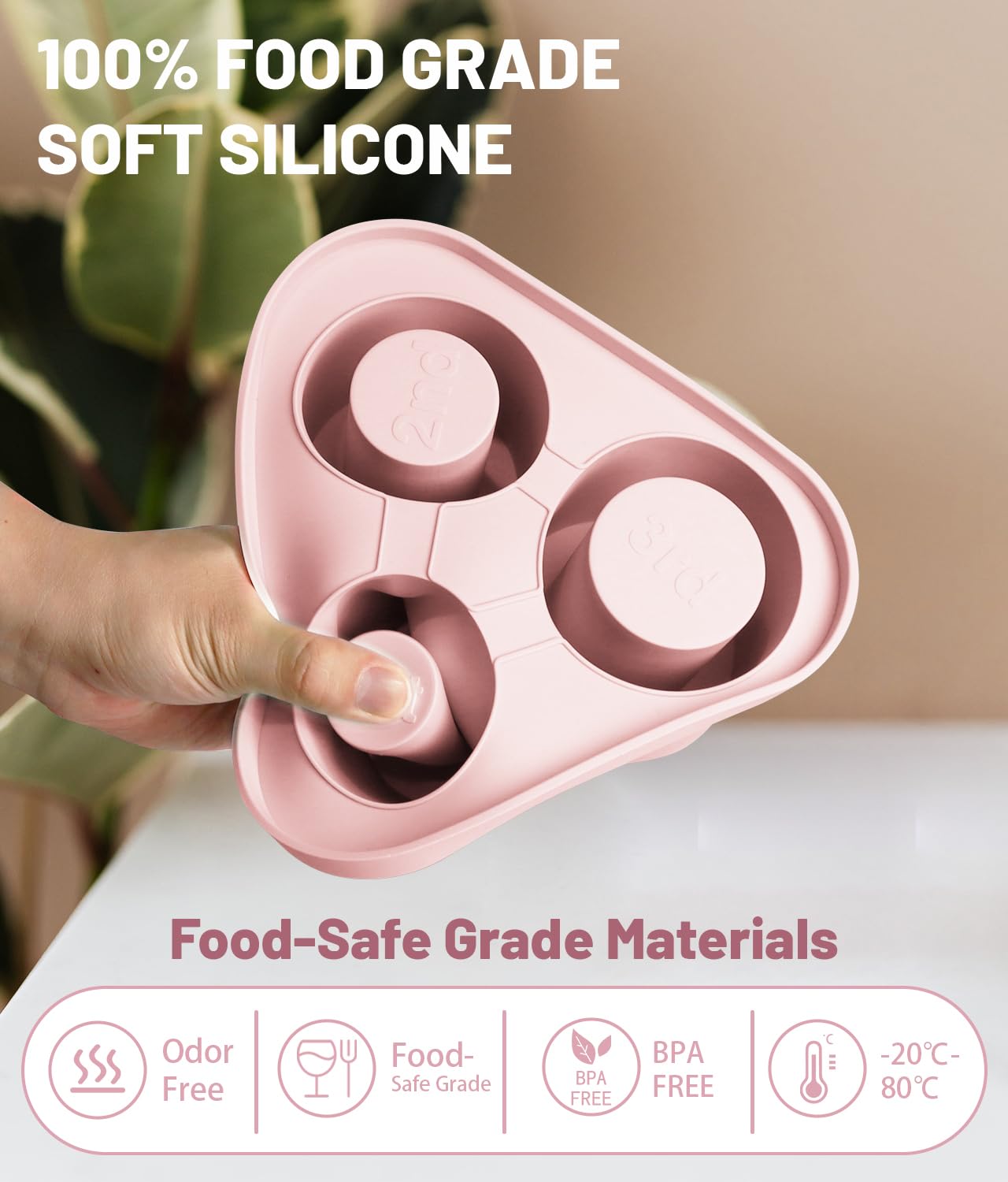 Ice Cube Tray for Stanley 40Oz Tumbler Cup, Silicone Cylinder Ice Cube Shape Mold with Lid and 4 PCS Straw Covers,Fit for Ice Drinks, Tea, Coffee,Whiskey, Cocktails And More (Rose Quartz Pink)