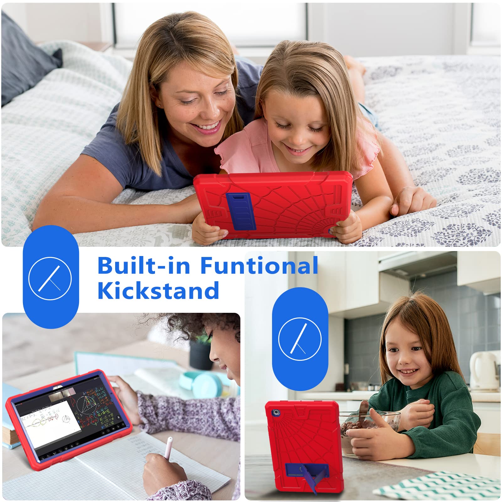 Herize Samsung Galaxy Tab A8 Case 10.5 Inch 2022 for Kids Boys | SM-X200/SM-X205/SM-X207 Cover with Kickstand | Three-Layer Silicone Shockproof Rugged Protective Case for Galaxy Tab A8 10.5 Inch