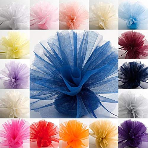 TABLECLOTHSFACTORY 25pcs/ pk 9" Tulle Circles Wedding Party Baby Shower Favors - Pink