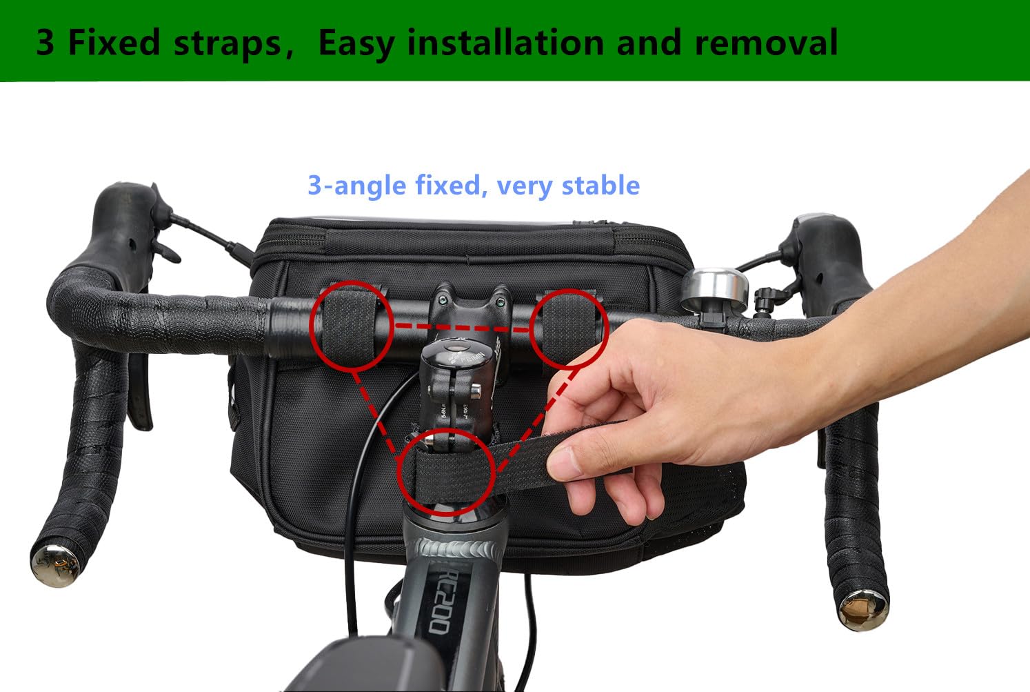 DXUQNG Bike Handlebar Bag,High-capacity Bicycle Front Storage Pouch Bag,Bottom plate design for more stable dispersion of gravity