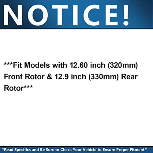 Detroit Axle - Brake Kit for 2011-2014 Ford Edge, 2011-2015 Lincoln MKX Drilled & Slotted Brake Rotors Ceramic Brakes Pads Replacement : 12.60'' inch Front and 12.9'' inch Rear Rotor
