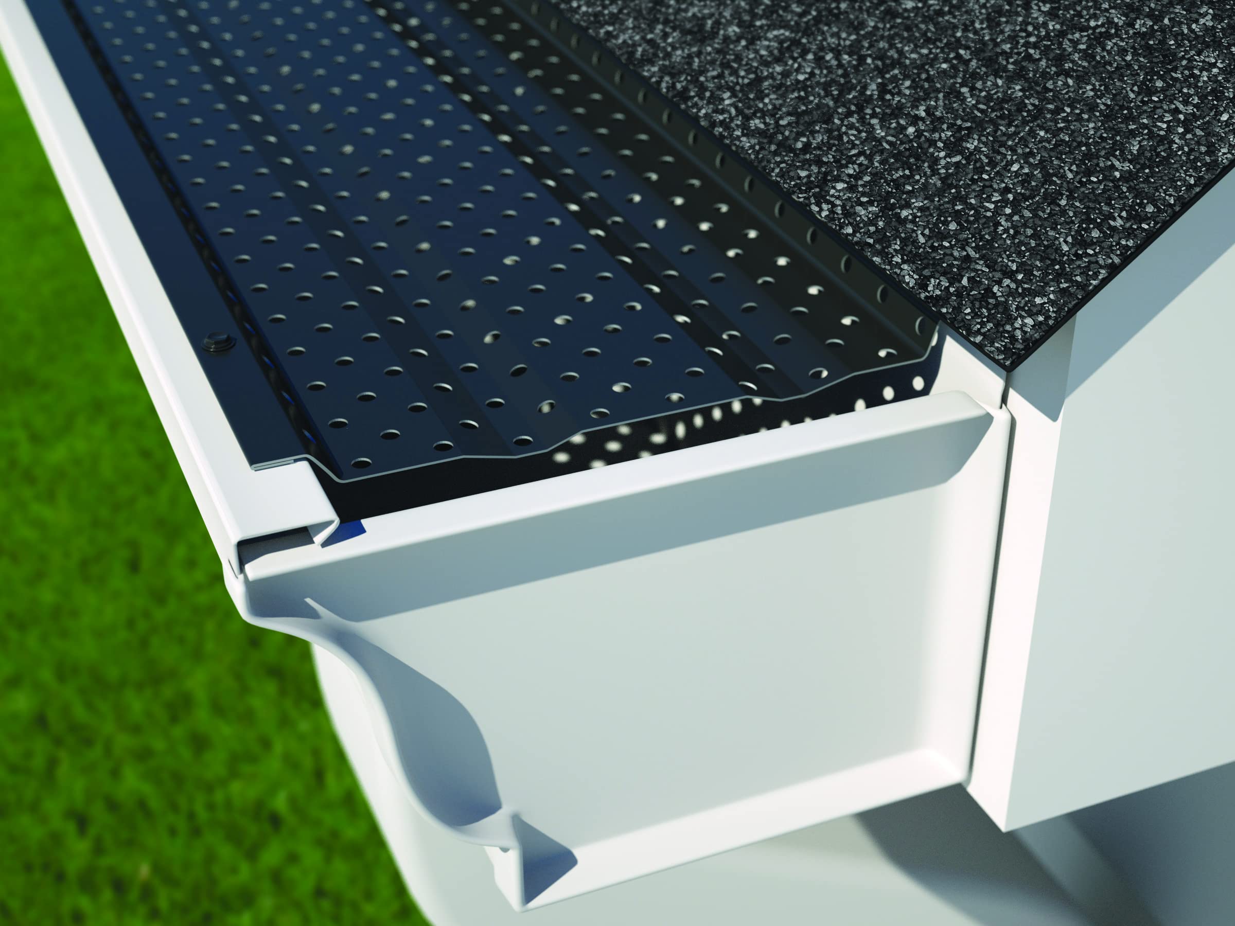 E-Z-GUTTER GUARD 1036 BK Flow Gutter Guard, Perforated, Black