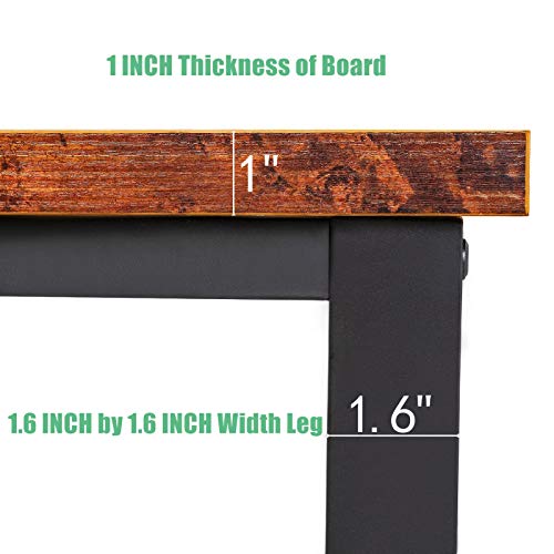 DOUBLERUI Computer Desk 47", Home Office Writing Study Laptop Table,Modern Simple Style PC Desk with Splice Board, Black and Vintage