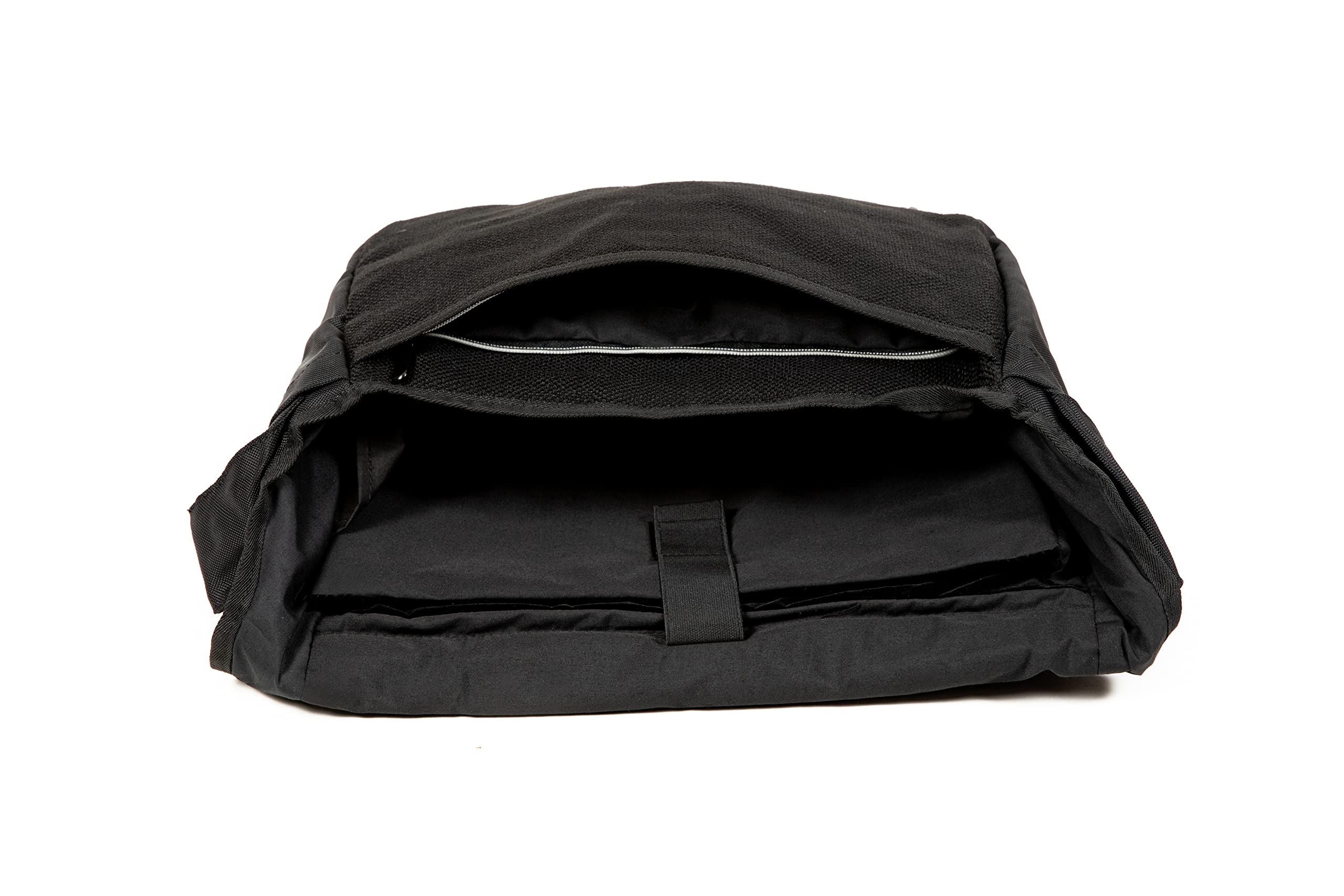 DIME BAGS Voyage Messenger Over the Shoulder Hemp Bag with Padded Pouch for Laptop Computer (Black)