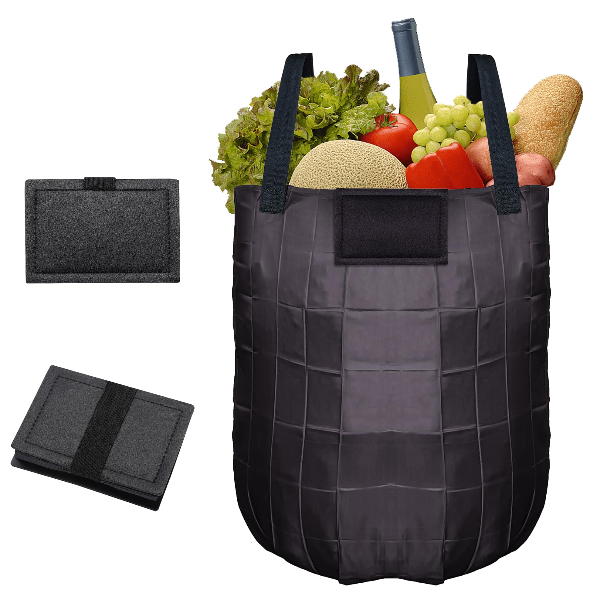 Elobay Reusable Grocery Bags Easy-folding, Washable Shopping Bags with Foldable Card Structure