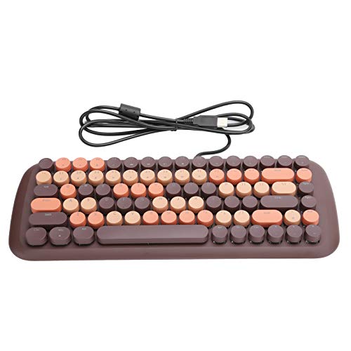 Heayzoki Gaming Keyboard,Blue Switch Wired Keyboard with 84 Keys Retro Gaming Keyboard for Home Office Computer,with The Best Gaming Experience (Candy-M Mechanical Wired Chocolate Mixed Color)