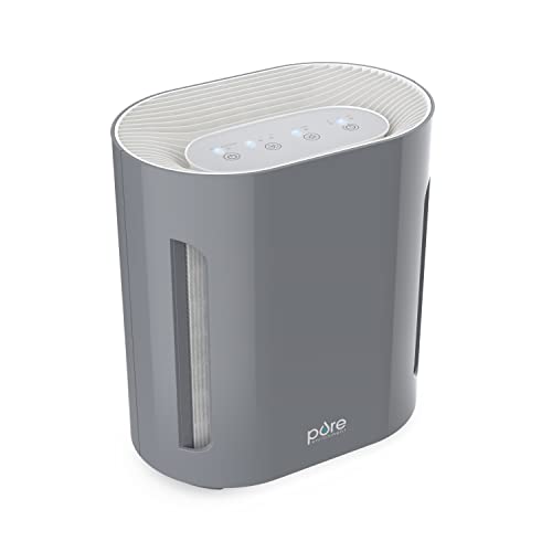 Pure Enrichmentยฎ PureZoneโข Air Purifier for Bedroom & Living Room, 3-Stage Filtration & UV-C Light, H13 HEPA Filter Helps Remove Bacteria, Pet Hair Dander, Allergens, Germs, Smoke, Dust (Gray)