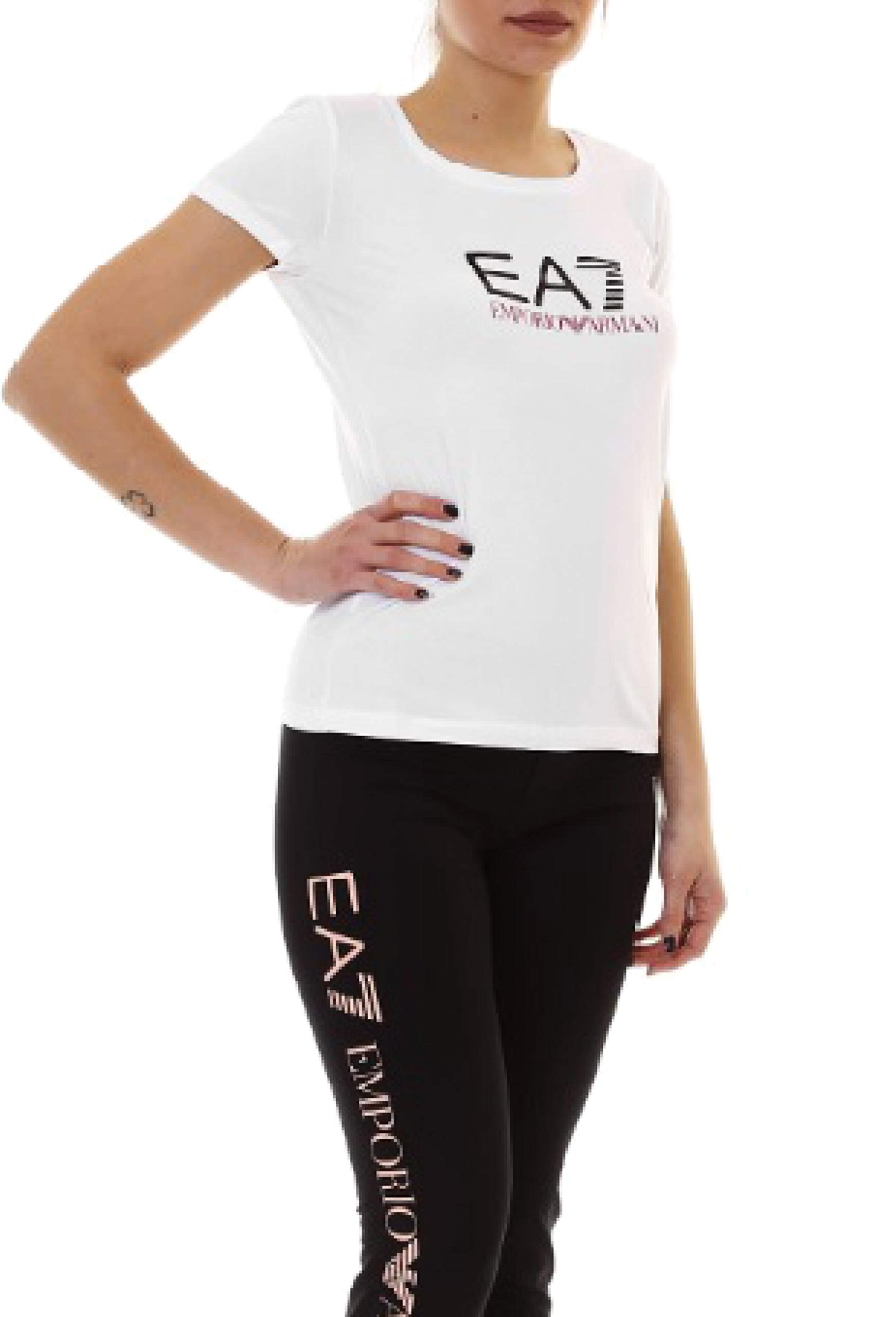 Emporio Armani Women's Train Core T-Shirt, Bianco, L