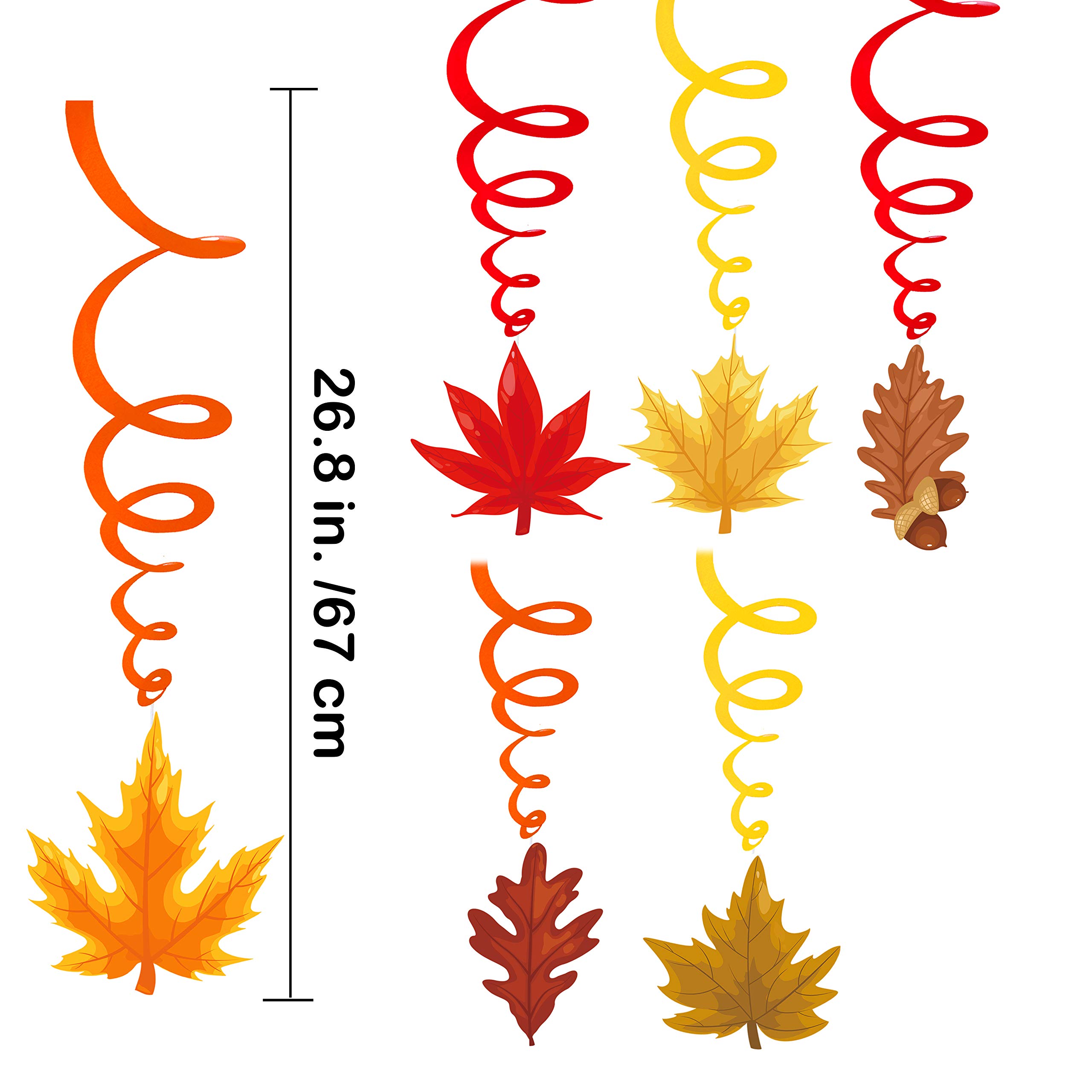 Supla 40 Pack Fall Party Decorations Set – Includes Autumn Hanging Paper Fans Pom Poms Fall Maple Leaves Party Swirls Streamers Fall Banner Backdrop Garland String for Thanksgiving Wedding Birthday