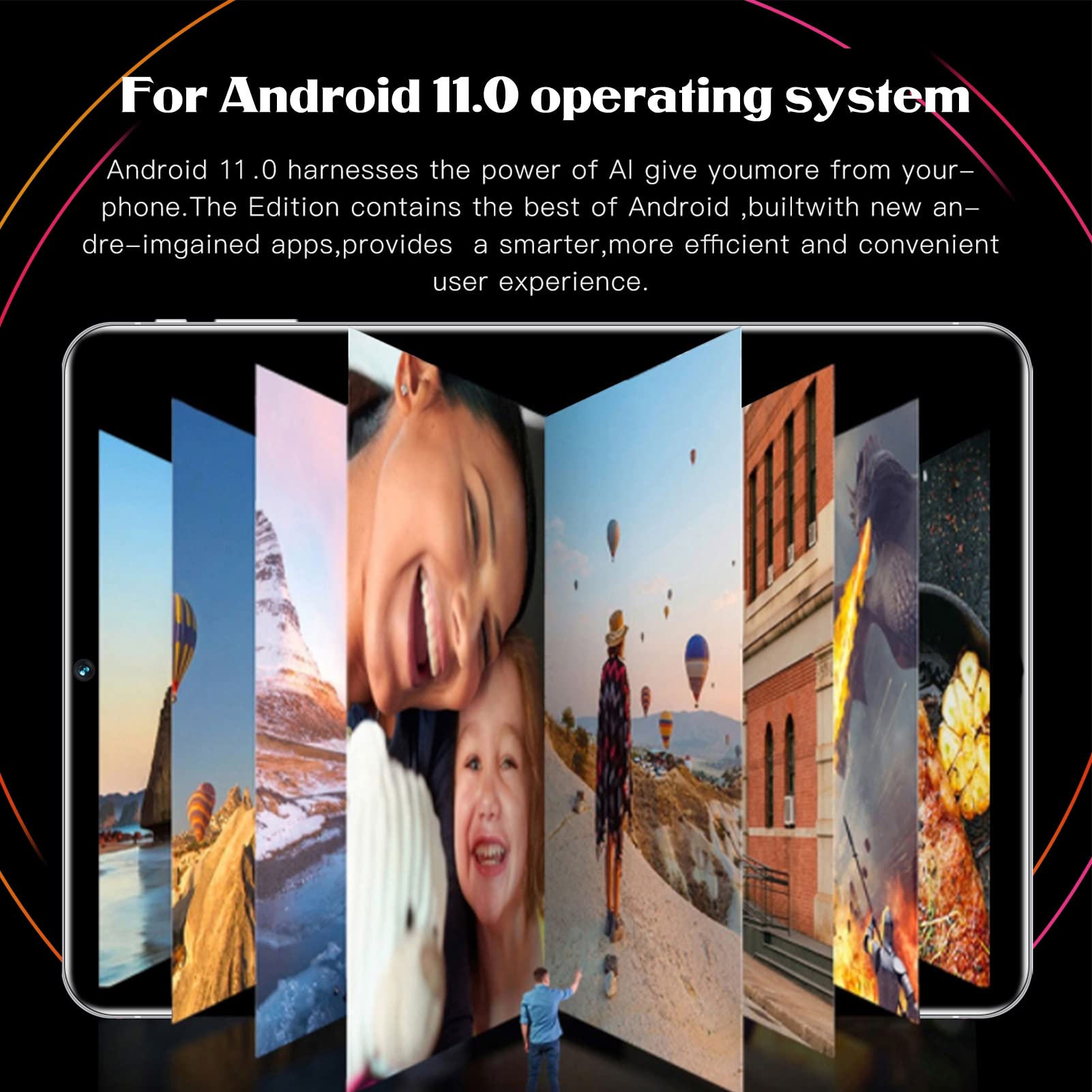 Focket 10.1 Inch Tablet, 4GB 64GB Tablet 10 Core Processor Tablet for Android 11, IPS Display HD Tablet 5G Tablet WiFi Dual SIM Portable Tablet Gaming Tablet 8800mAh Long Lasting Tablet (US Plug)