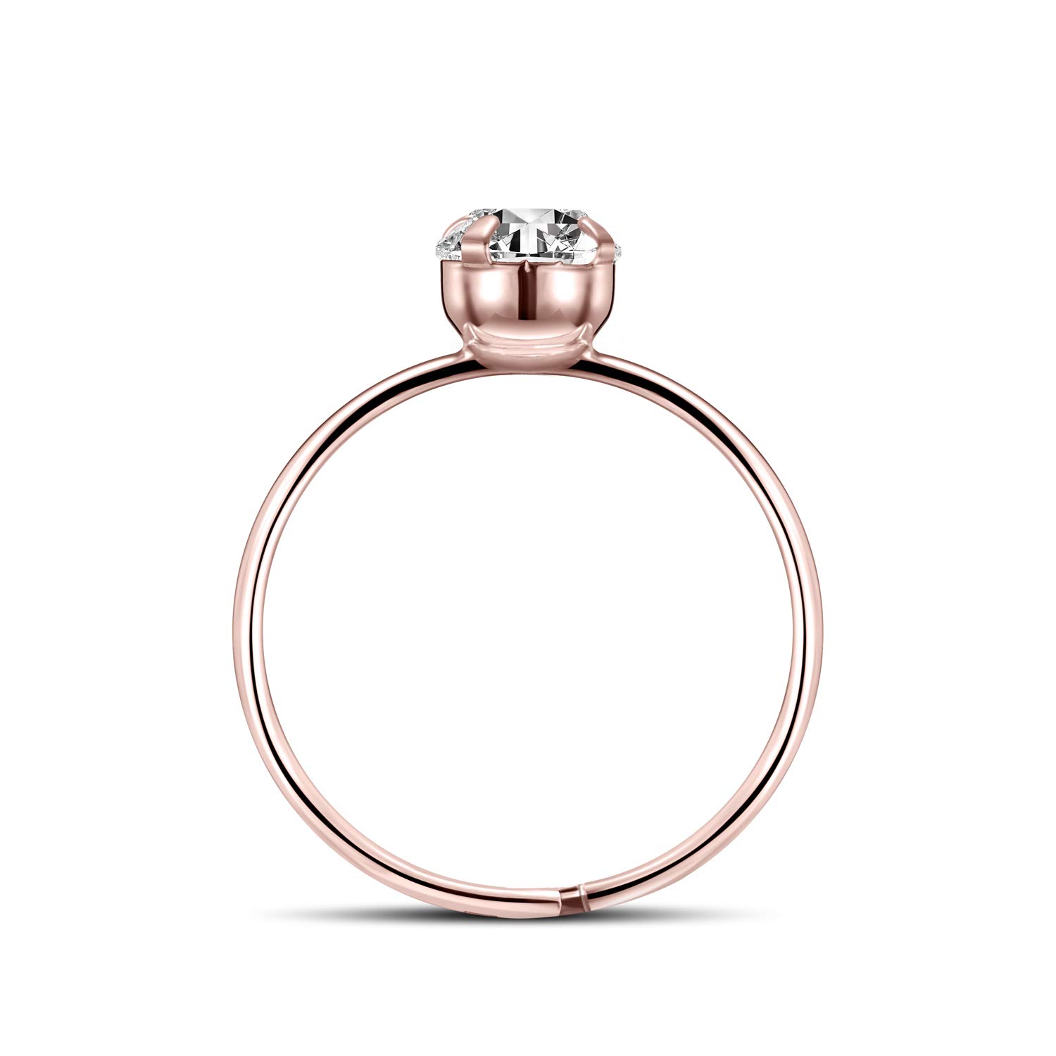 Topoox 40 Pack Rose Gold Diamond Engagement Rings for Bridal Shower Party Game Wedding Table Decorations