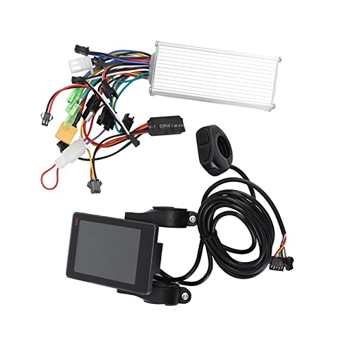 Jopwkuin Electric Bike Controller Panel Kit, Overload Protection ABS Aluminum Alloy LCD Display Electric Scooter Controller Kit 500W 48V 60V for Replacement