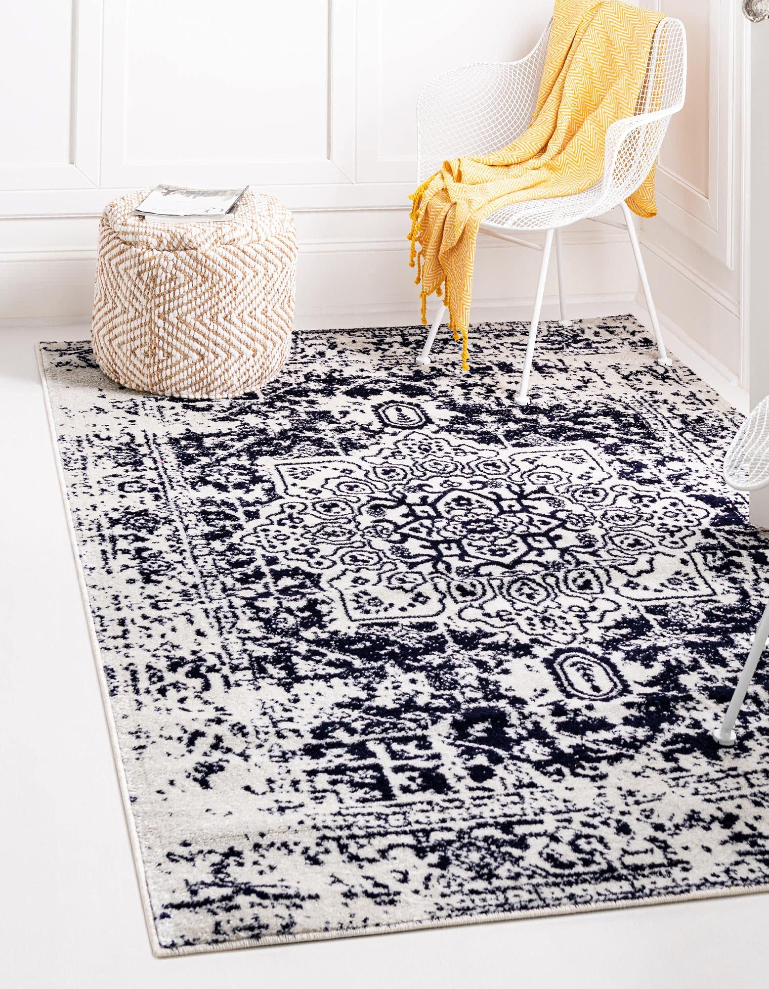 Rugs.com Arlington Collection Rug – 10' x 14' Blue Medium-Pile Rug Perfect for Living Rooms, Large Dining Rooms, Open Floorplans