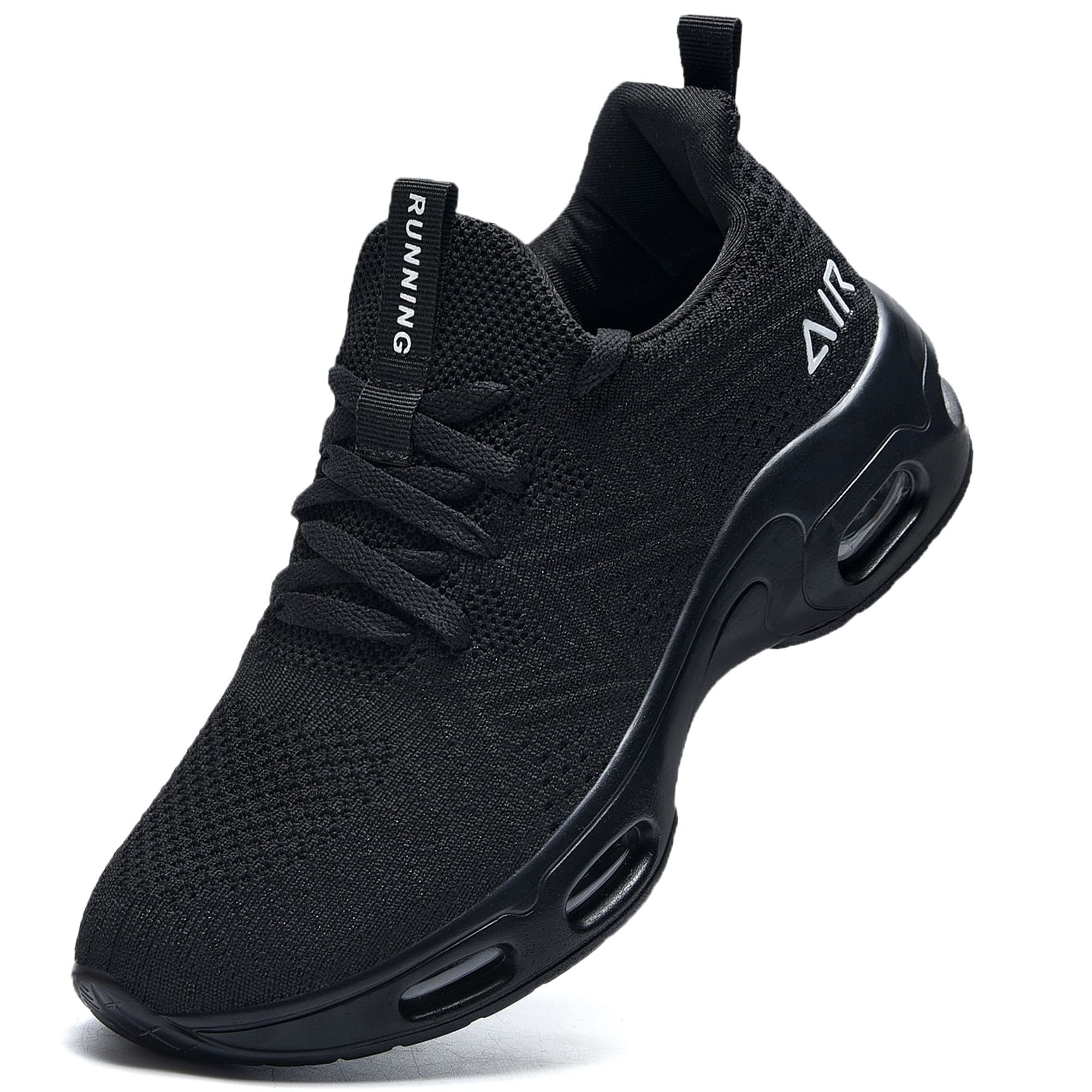 FefiYo Mens Air Athletic Running Tennis Shoes Non Slip Lightweight Sport Gym Jogging Walking Sneakers Black 10.5