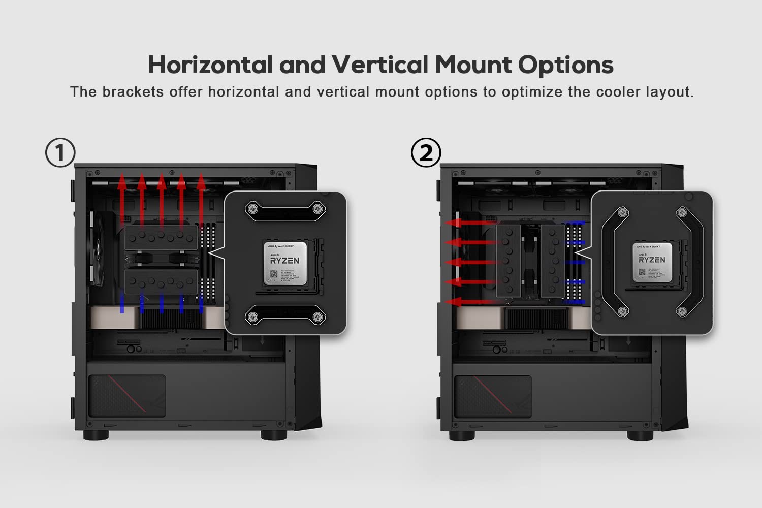 ID-COOLING KIT-XT-AMD-HV AMD Bracket for SE-226/ SE-224/ IS-47-XT/SE-207 Horizontal and Vertical Mount Options