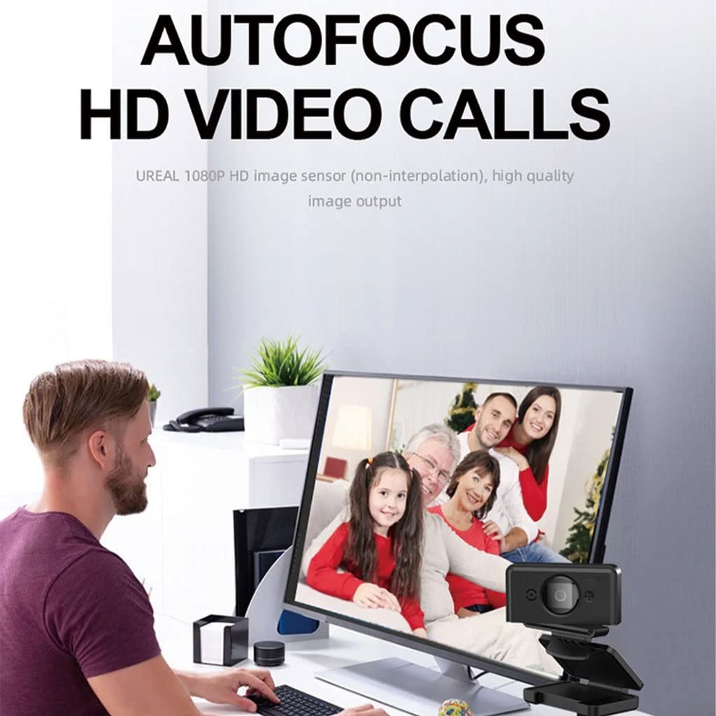 HSQMA Webcam, 2K Web Cam with Microphone,Autofocus, Auto Light Correction, Plug & Play USB Webcam for Video Calling, Teaching, Streaming and Gaming