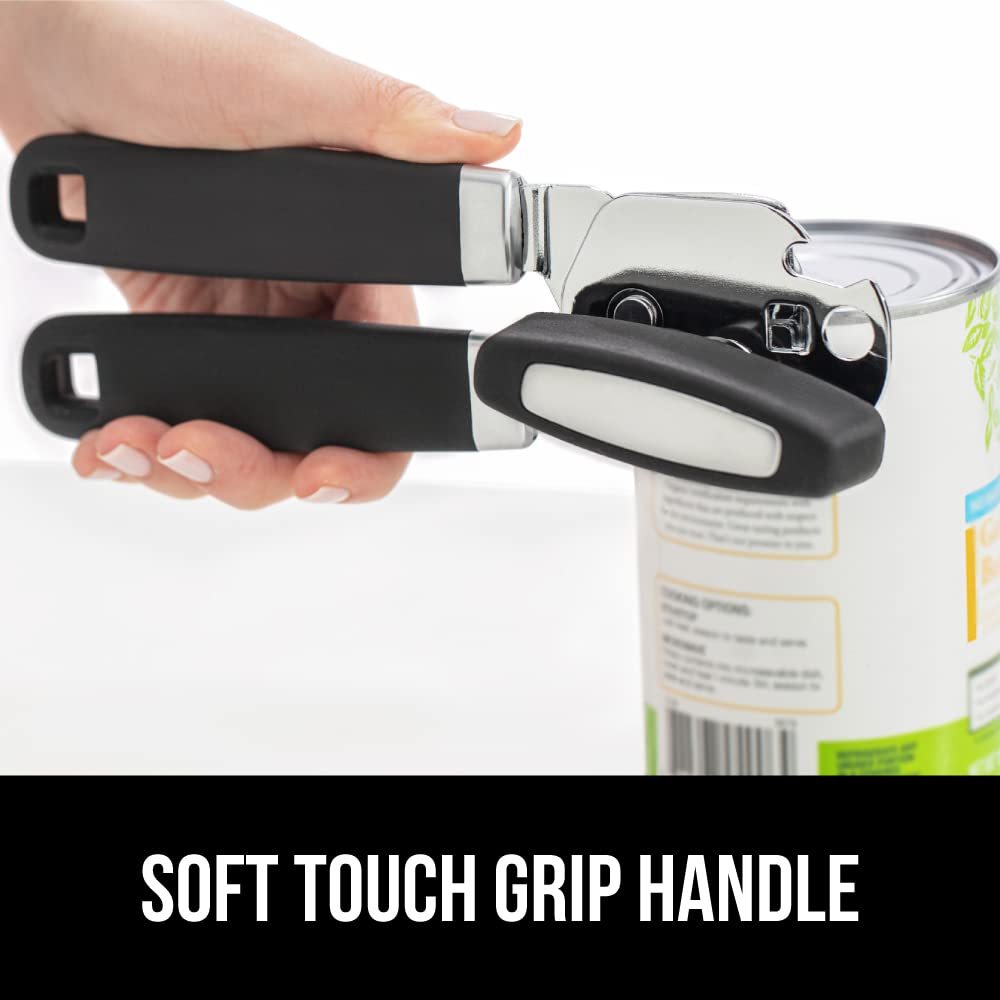 Gorilla Grip Drawer and Shelf Liner and Manual Hand Held Can Opener, Shelf Liner Size 12 In x 20 FT, Strong Grip, Large Lid Openers for Kitchen, Both in Black, 2 Item Bundle