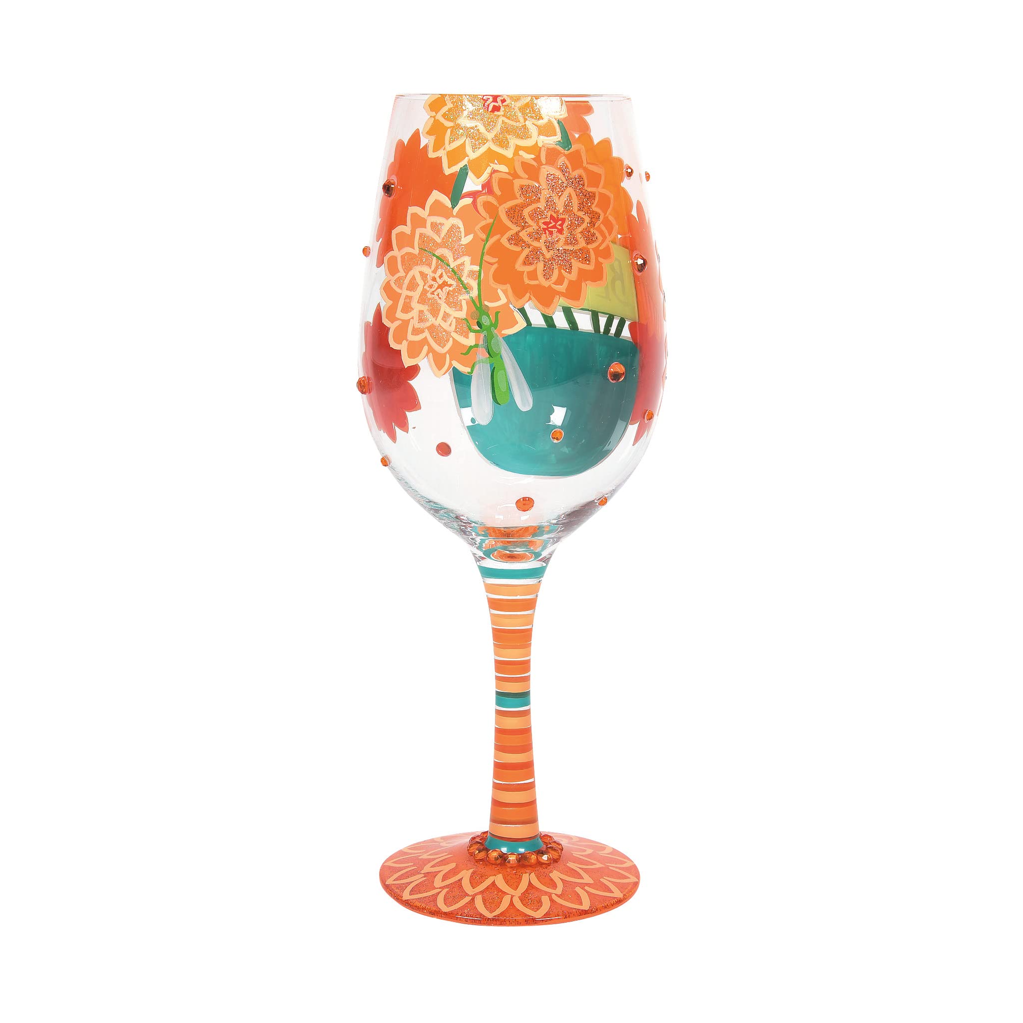 Enesco Designs by Lolita Best Daughter Ever Hand-Painted Artisan Wine Glass, 15 Ounce, Multicolor