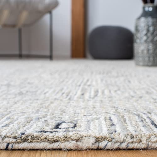 SAFAVIEH Aspen Collection Area Rug - 6' x 9', Grey & Beige, Handmade Boho Wool, Ideal for High Traffic Areas in Living Room, Bedroom (APN286F)