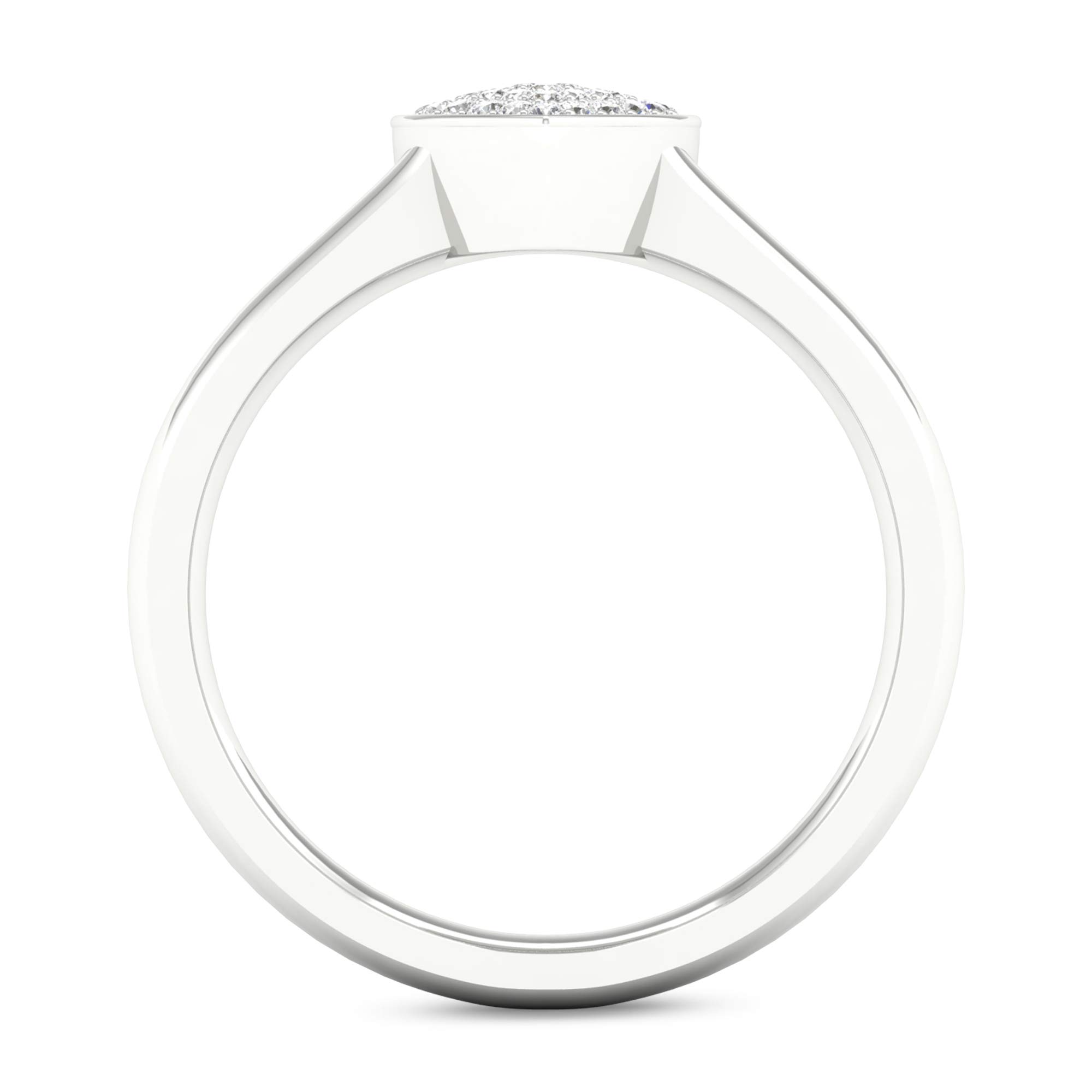 DZON 1/10ct TDW Diamond Ring in Sterling Silver Cluster Heart Ring
