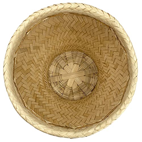 PANWA Sticky Rice Cooking Set Aluminum Cook Pot Standard Diameter (22 cm), Thai Bamboo Village Vintage Steamer Basket 9 Inch Diameter with 24ββ Round Reusable Cheesecloth and Wicker Lid